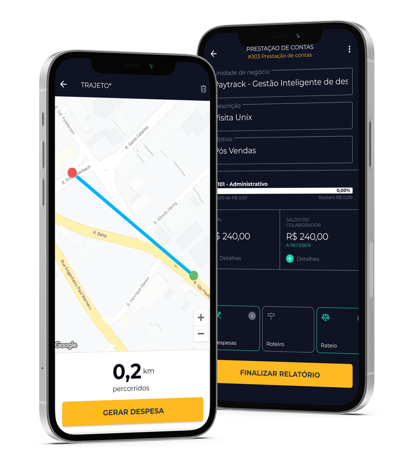 Reembolso de Quilometragem | Paytrack Software